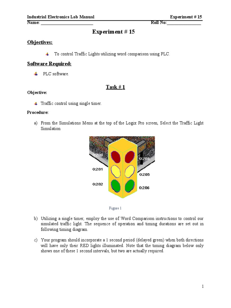 PLC Traffic Light Control Experiment | PDF