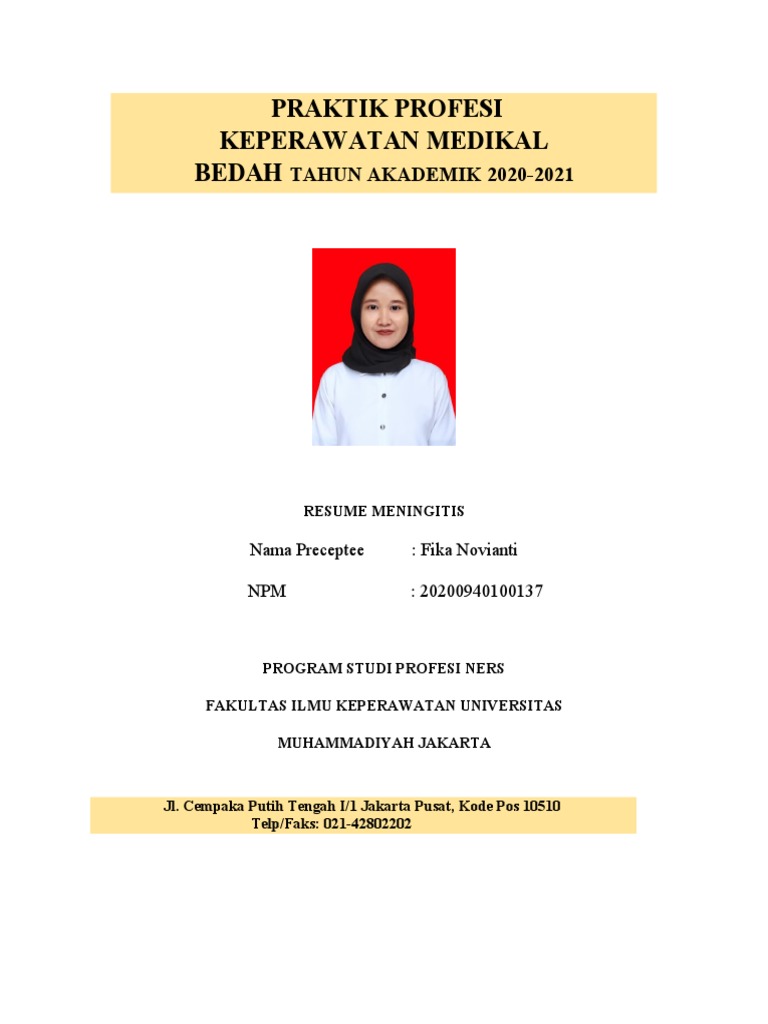 RESUME KMB MGGU 2 Kasus 1 Meningitis | PDF