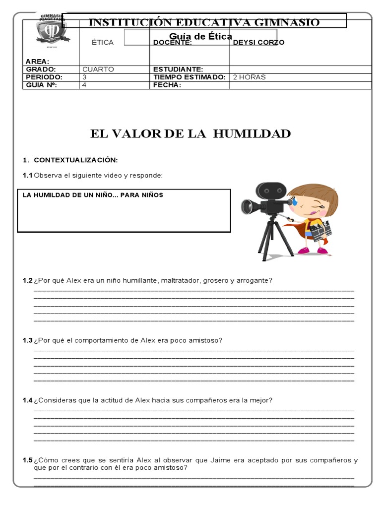 Guia 4 Etica La Humildad | PDF