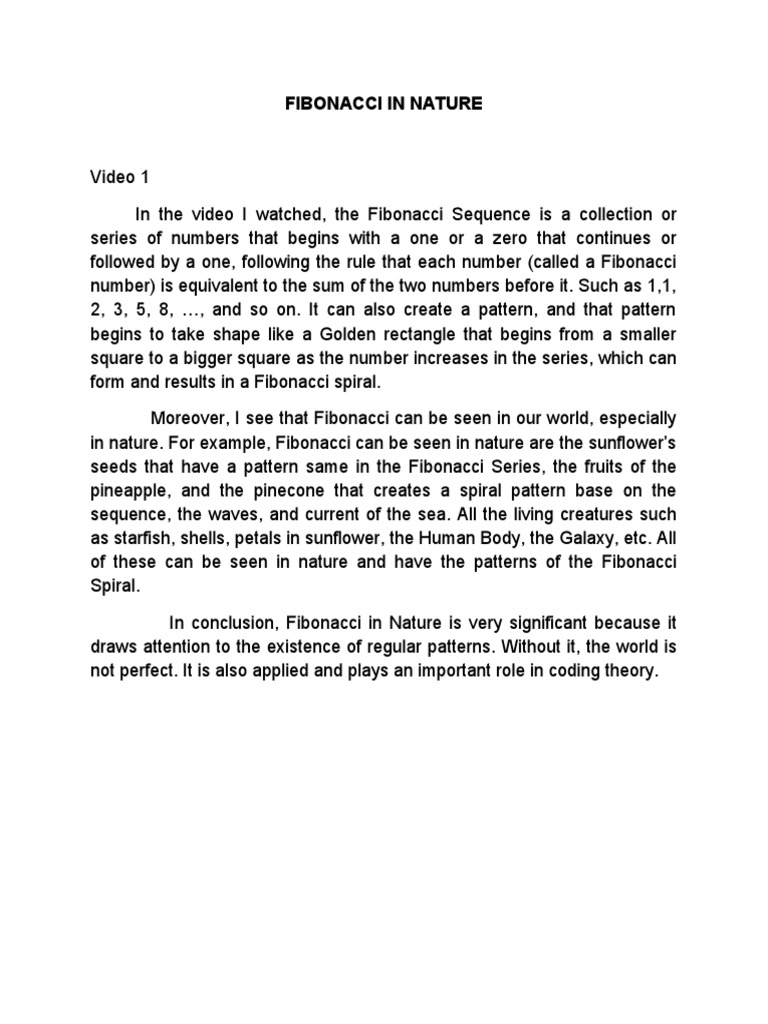 Fibonacci in Nature | PDF