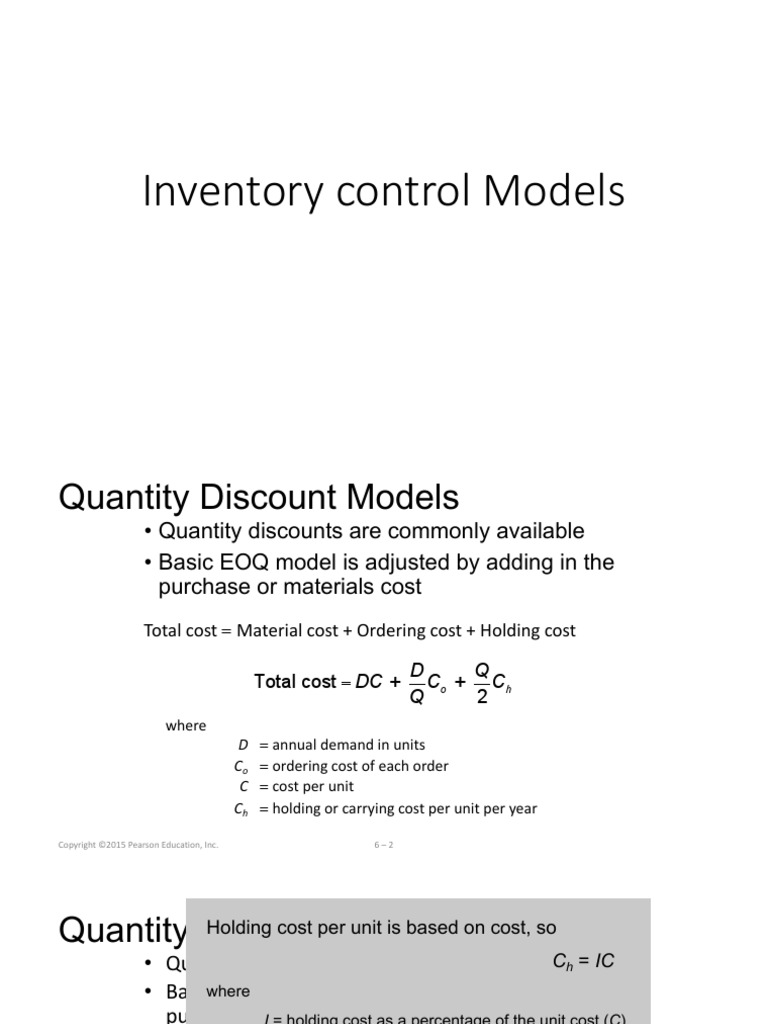 Inventory Control Models | PDF | Financial Accounting | Marketing