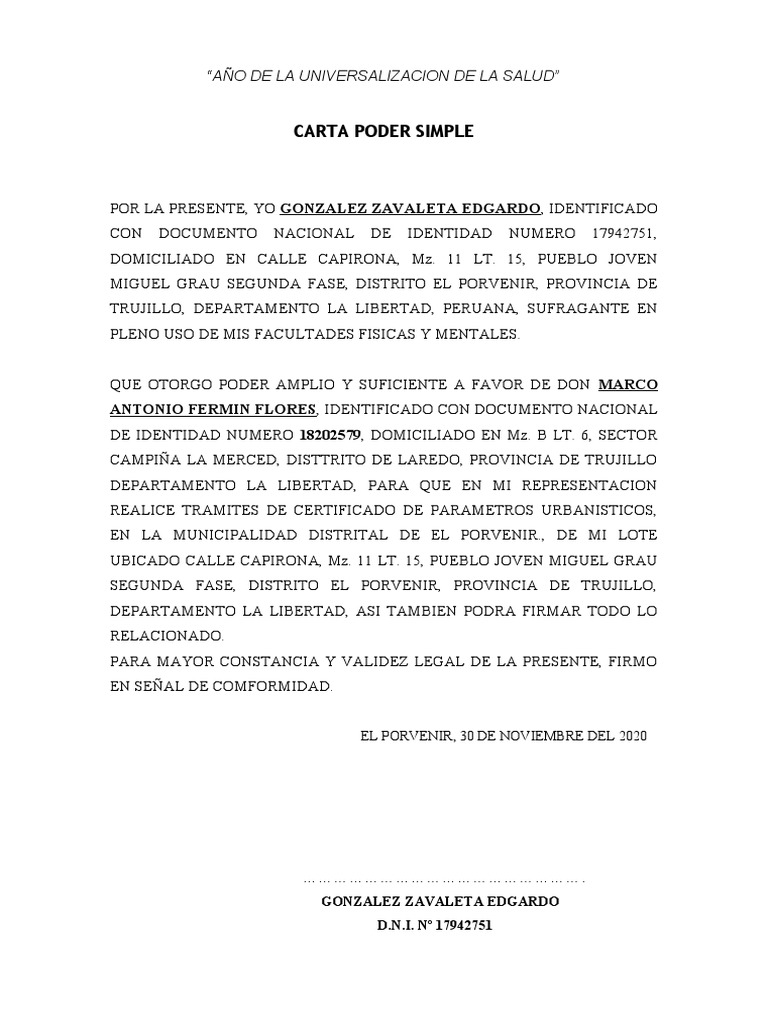 Carta Poder | PDF