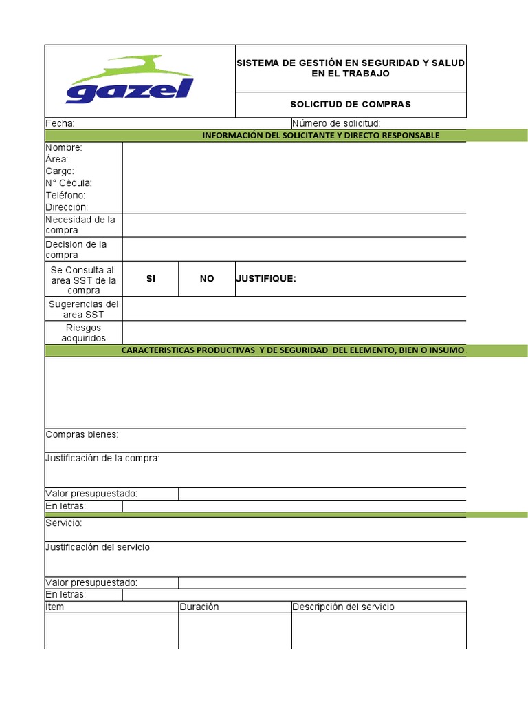 Formato Solicitud de Compras | PDF