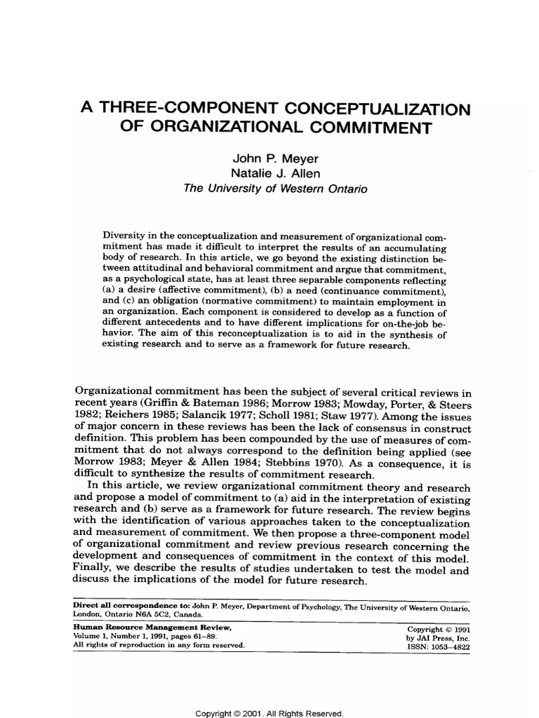 Artigo 1 A Three-Component Conceptualization of Organizational ...