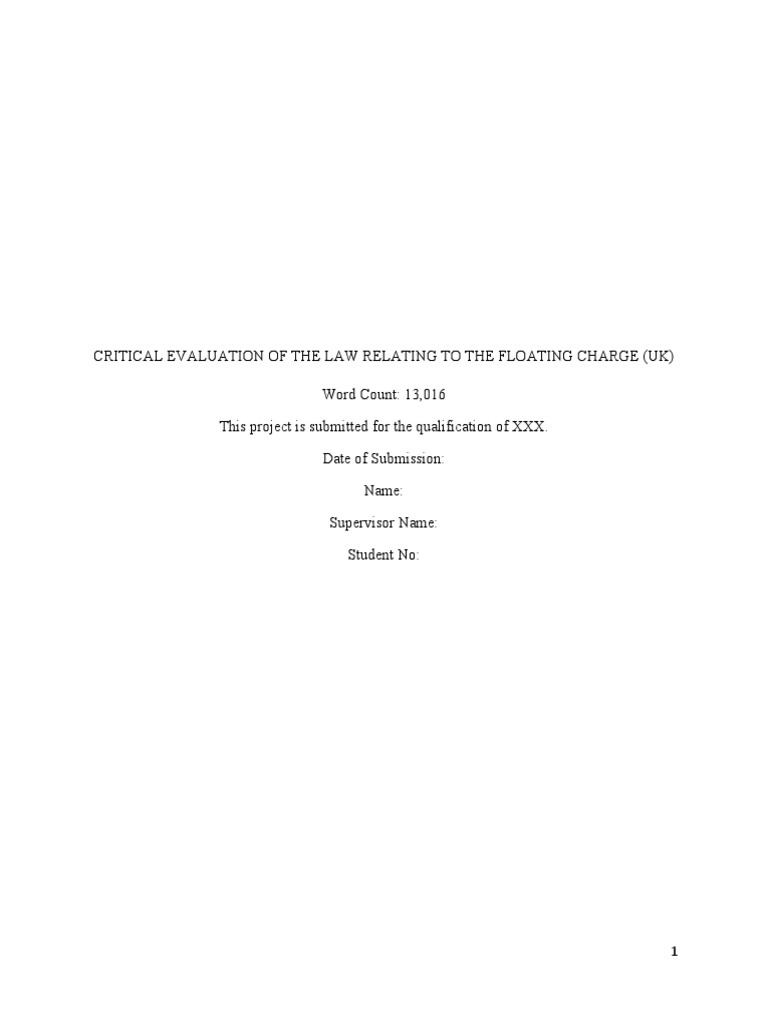 Floatingchargeproject | PDF | Security Interest | Liquidation