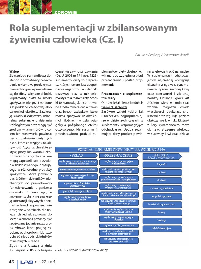 2 Rola Suplementacji W Zbilansowanym 2017 | PDF