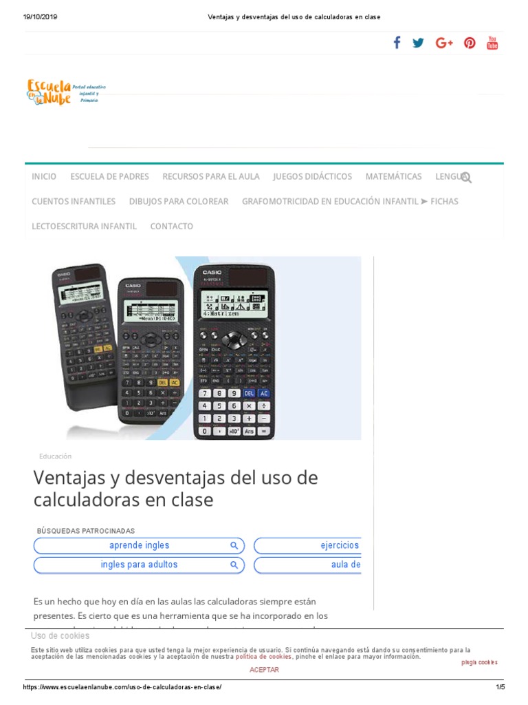 Ventajas y Desventajas Del Uso de Calculadoras en Clase | PDF | Cookie ...