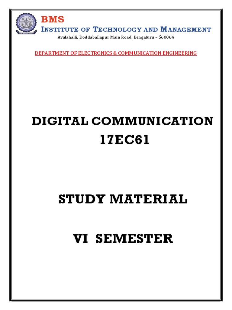 Digital Communication Study Material | PDF | Data Transmission ...