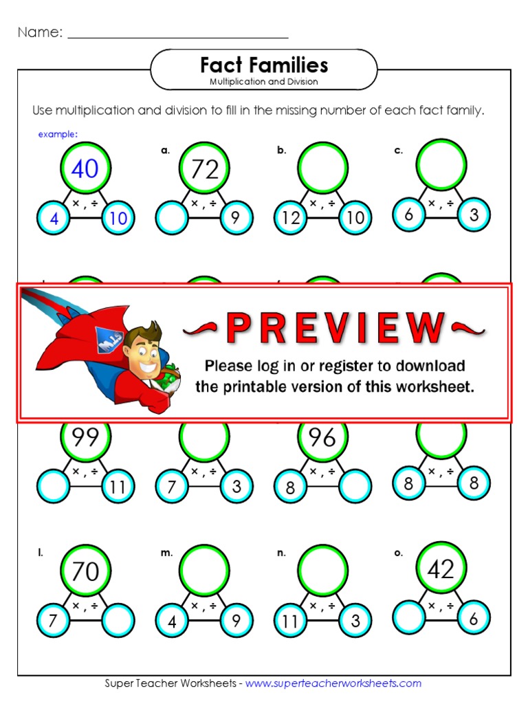 Mastering Multiplication and Division Fact Families Through Practice ...