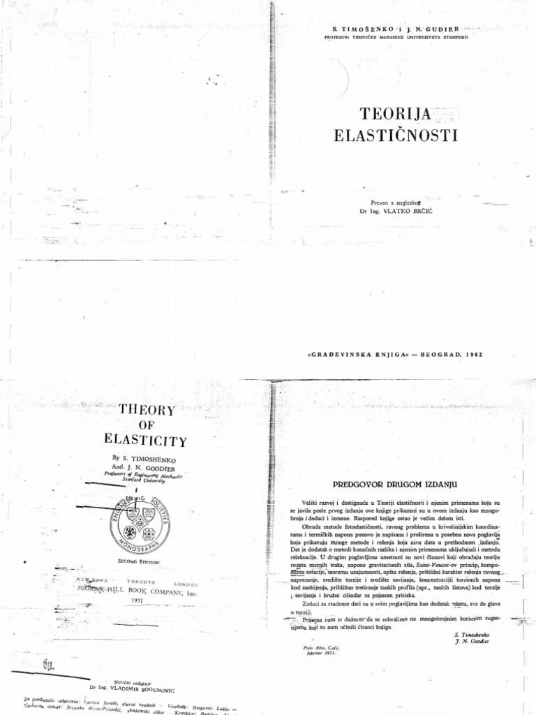 Teorija Elastičnosti - S. Timoshenko, J.N. Goodier | PDF