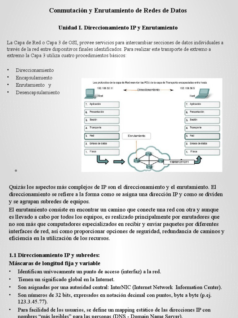 Direccionamiento IP y Enrutamiento Redes | PDF | Dirección IP | Enrutador (Computación)