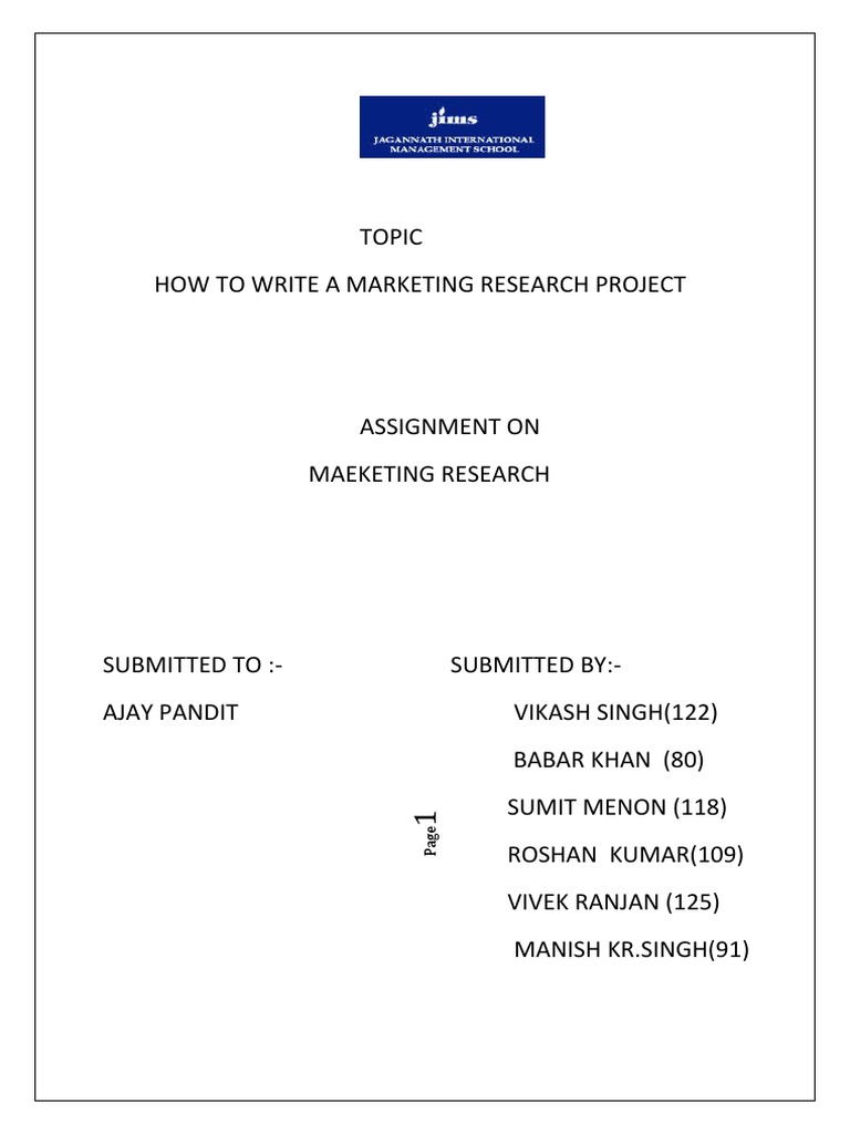 Marketing Research Project Guide | PDF | Hypothesis | Sampling (Statistics)