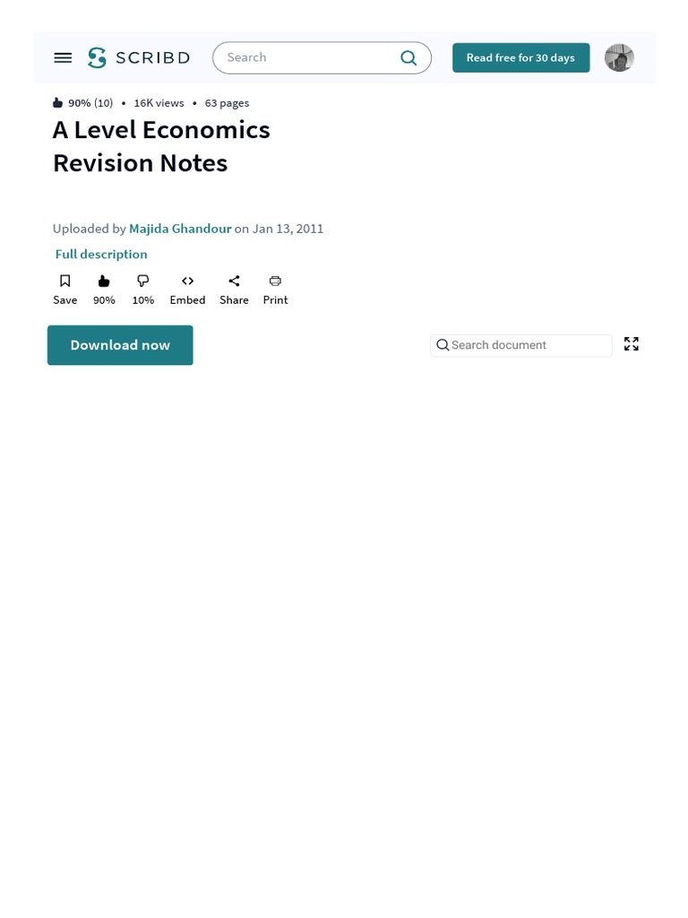 A Level Economics Revision Notes - PDF - 1630275632840 | PDF | Scribd ...
