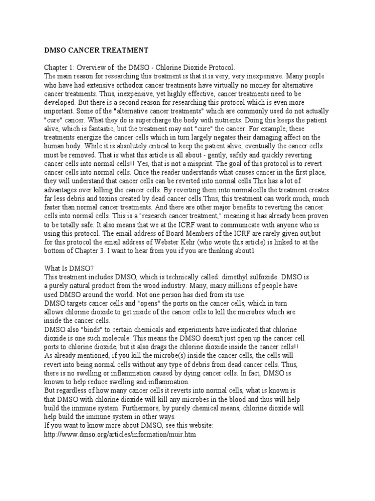 Dmso Cancer Treatment | PDF | Chemical Substances