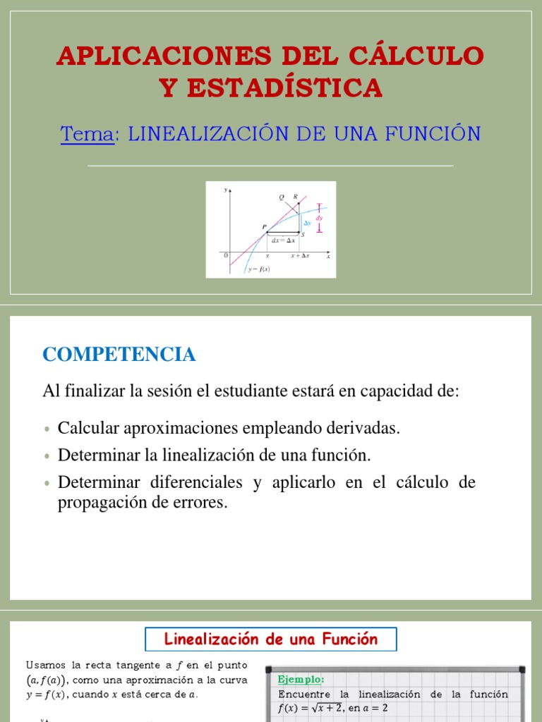 5 LINEALIZACIÓN DE UNA FUNCION Y SUS APLICACIONES - C5AB (Taller 1 ...