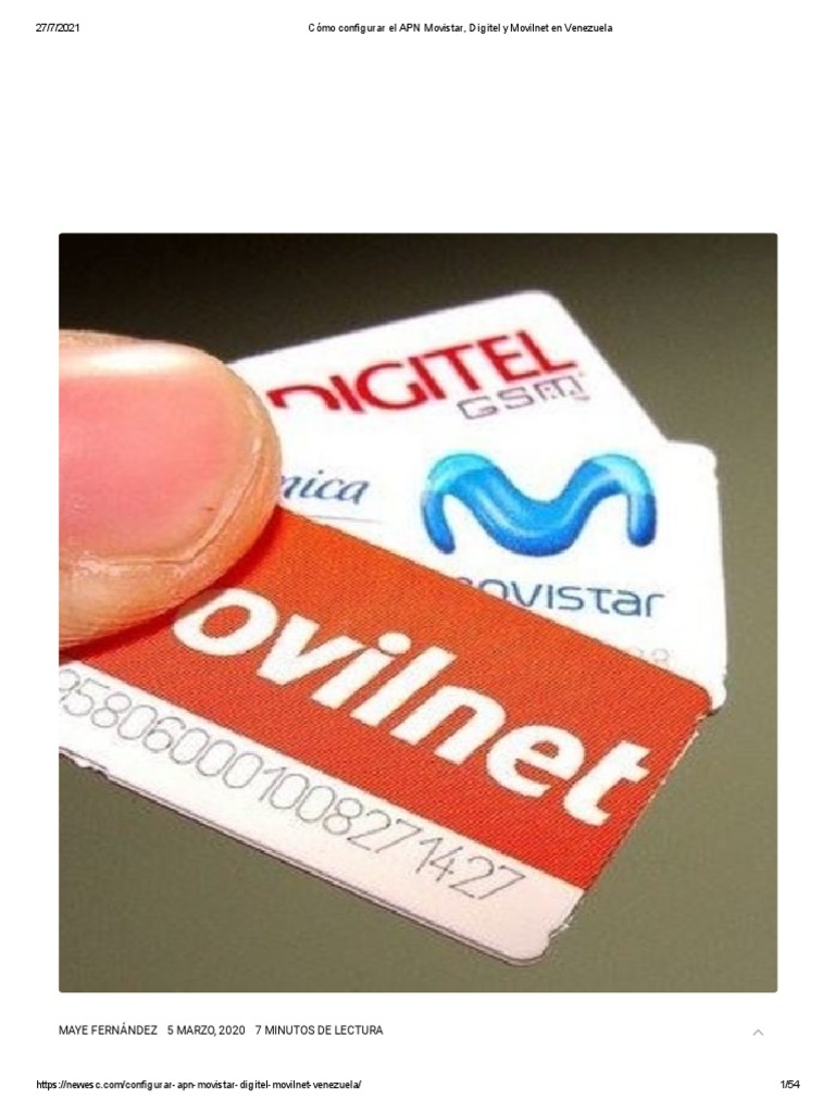 Cómo Configurar El APN Movistar, Digitel y Movilnet en Venezuela | PDF ...
