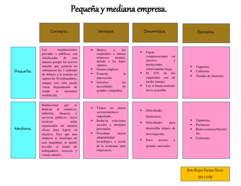 PyMEs Cuadro Comparativo | PDF | Pequeñas y medianas empresas | Business
