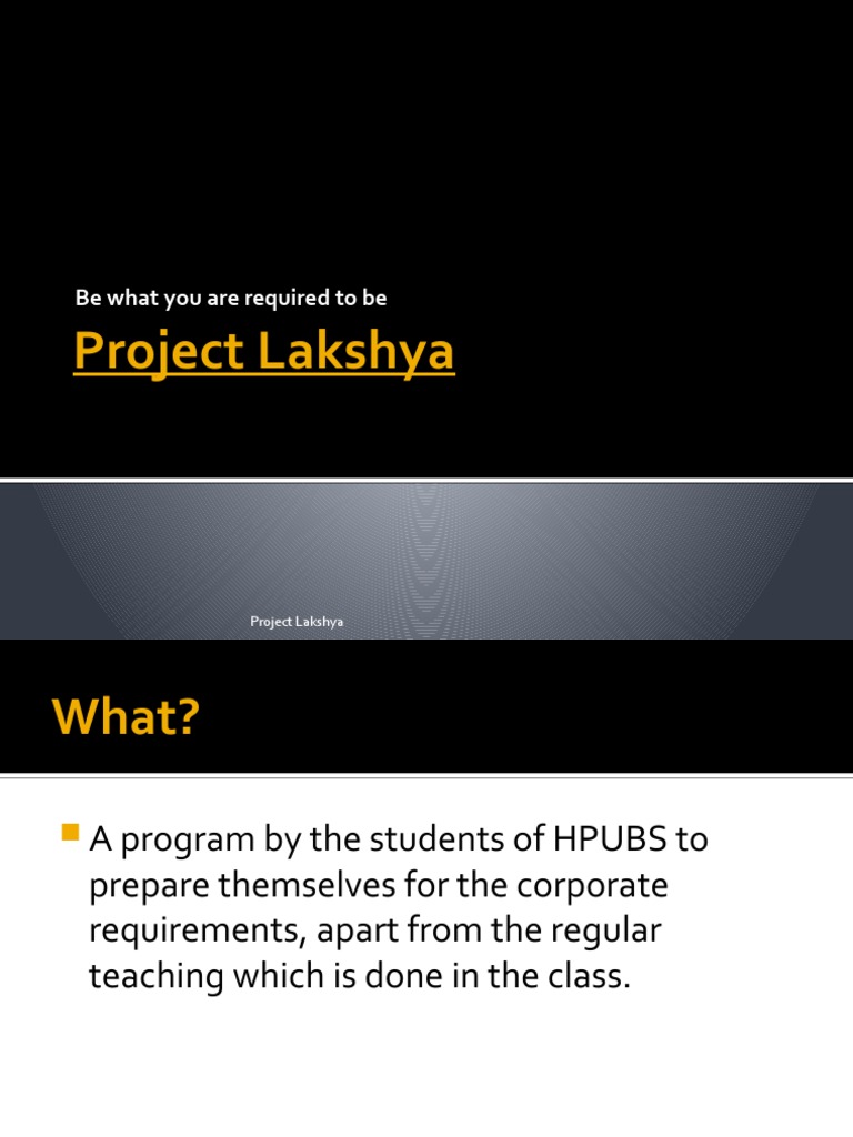 Project Lakshya: Corporate Readiness Program | PDF | Career & Growth