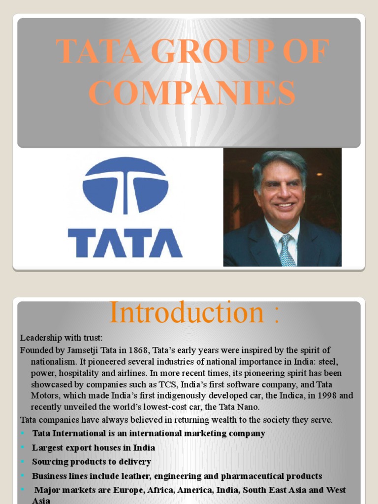 Tata Group of Companies | PDF | Innovation | Employment