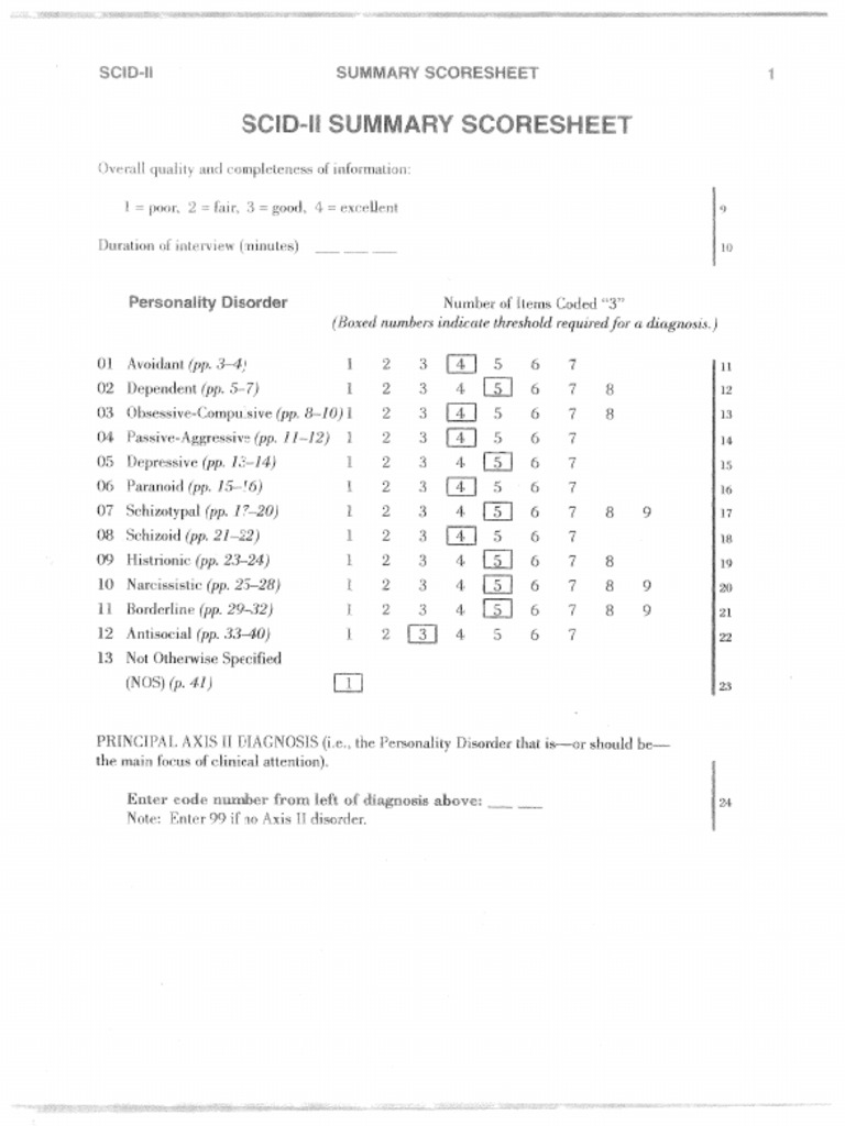 SCID II Administration Book | PDF
