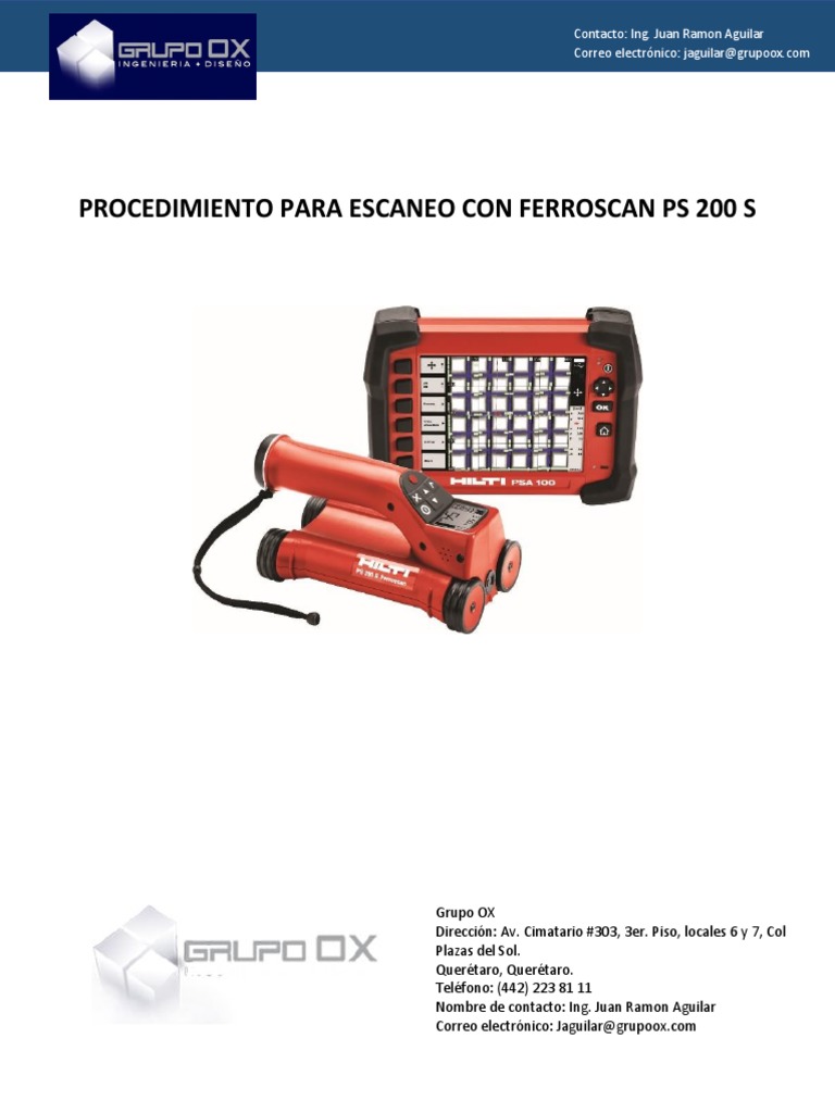 Procedimiento Escaneo Ferroscan PS 200 S | PDF