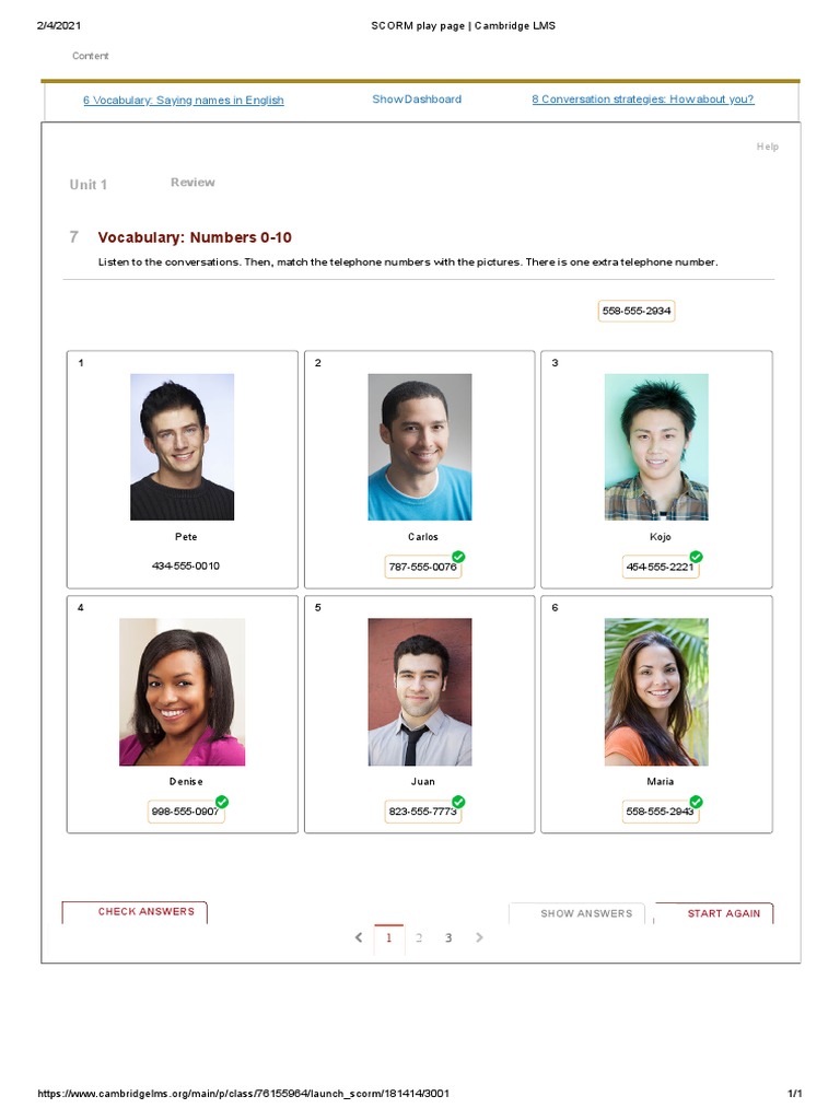 SCORM Play Page - Cambridge LMS 10 | PDF