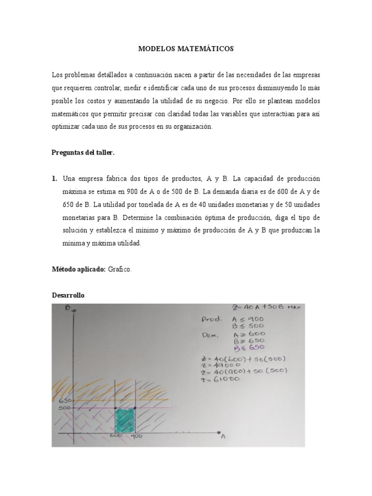 MODELOS MATEMÁTICOS | PDF | Utilidad | La investigación de operaciones