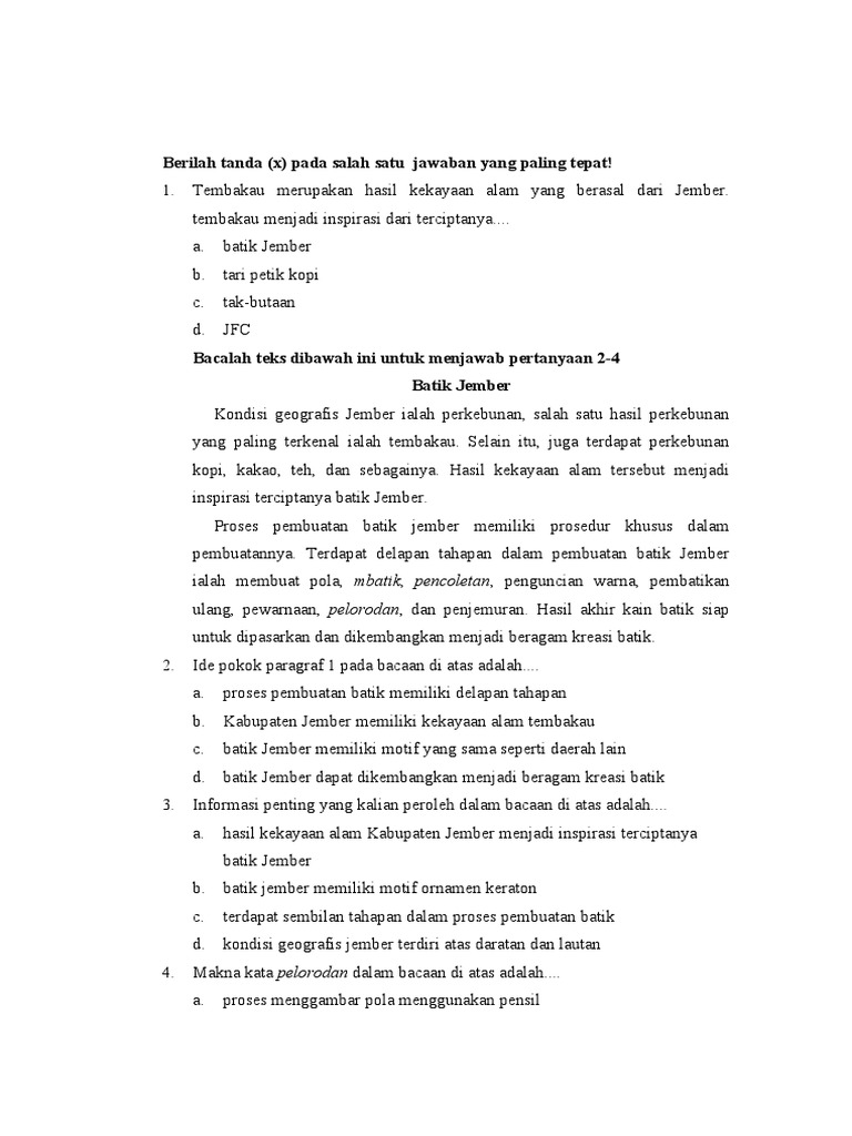 Soal Tes Hasil Belajar - Dea Putri | PDF | Griya & Taman | Gaya Hidup