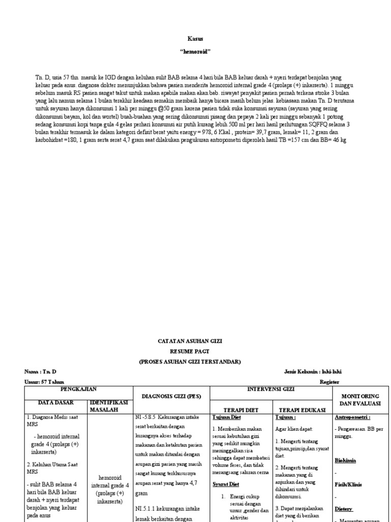 PAGT Kasus Hemoroid | PDF