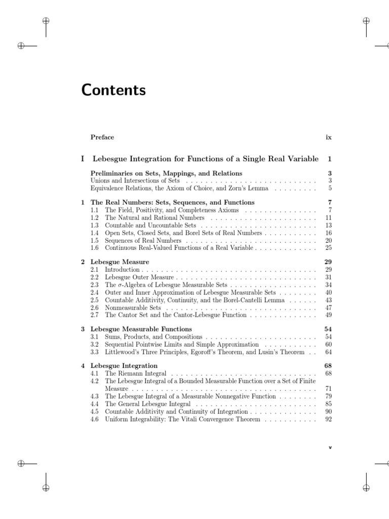 I Lebesgue Integration For Functions of A Single Real Variable 1 | PDF | Lebesgue Integration ...