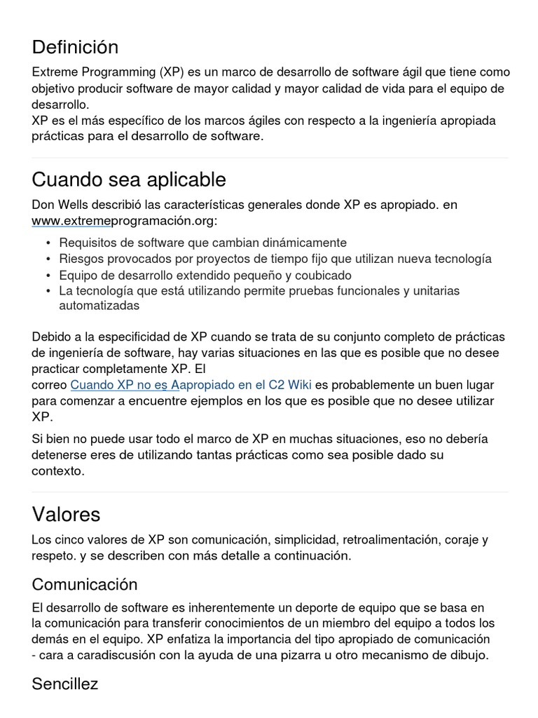 Guía Completa sobre Extreme Programming | PDF | Software | Ingeniería ...