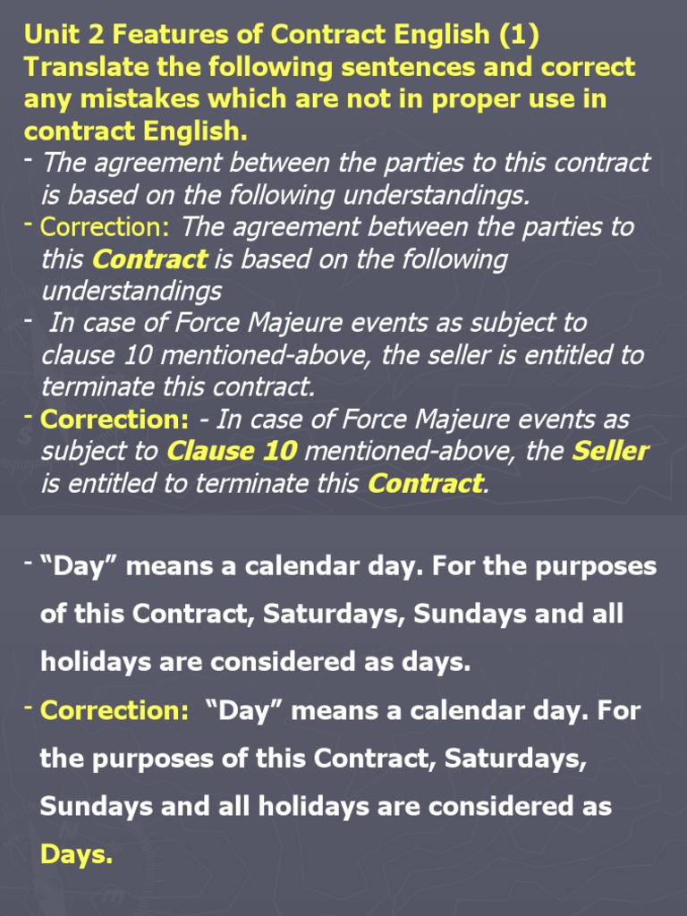 Unit 2 Features of Contract English | PDF | Business | Private Law