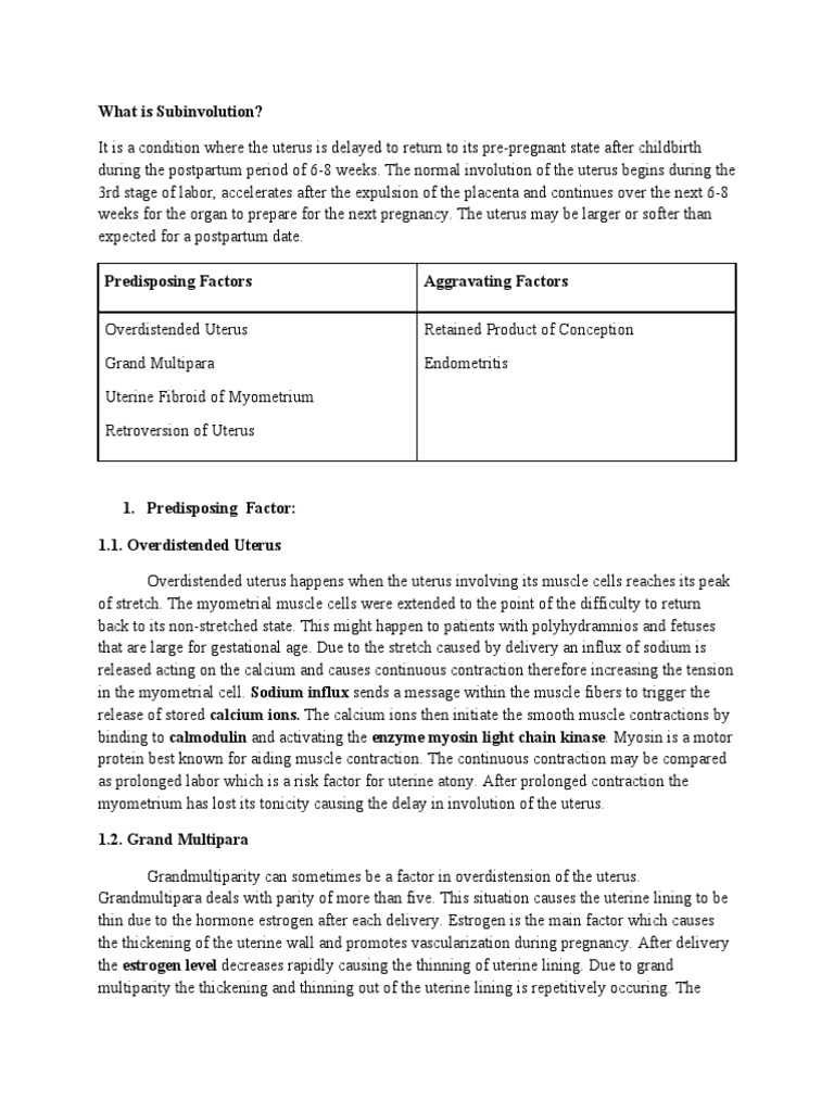 What Is Subinvolution? | PDF | Uterus | Childbirth