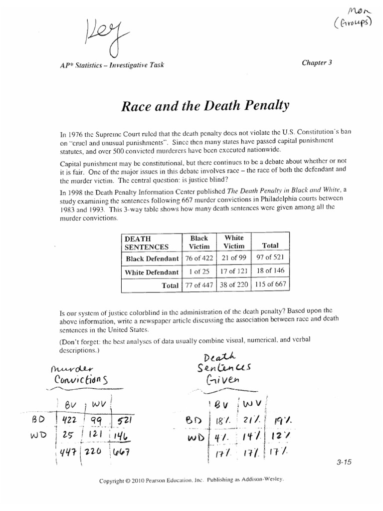 Investigative Task - Race and The Death Penalty - Key | PDF
