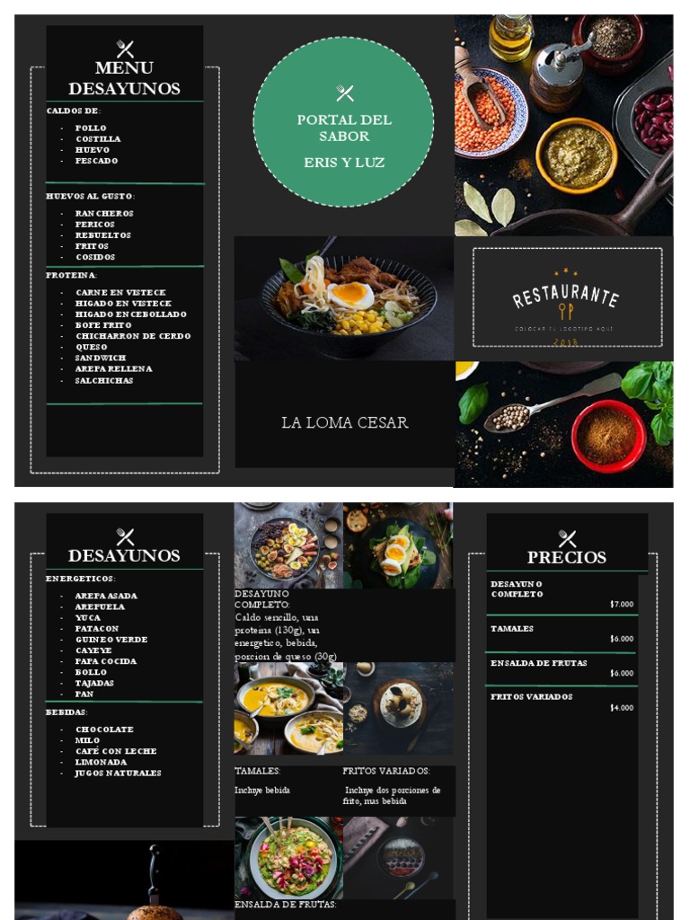 Menu Desayunos Completos Eris | PDF