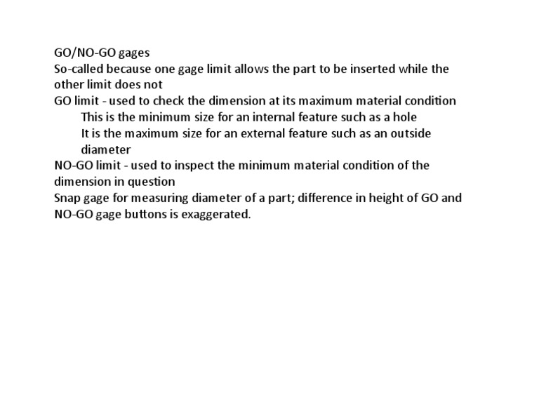 Go No Go Gauges | PDF