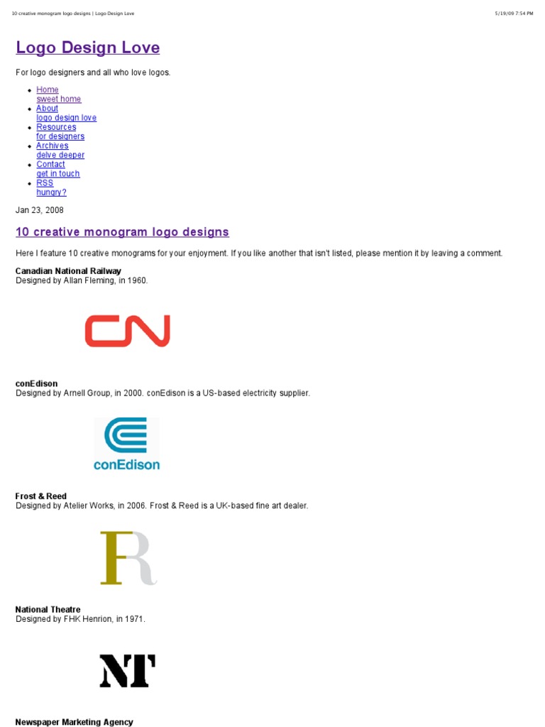 10 Creative Monogram Logo Designs - Logo Design Love | PDF