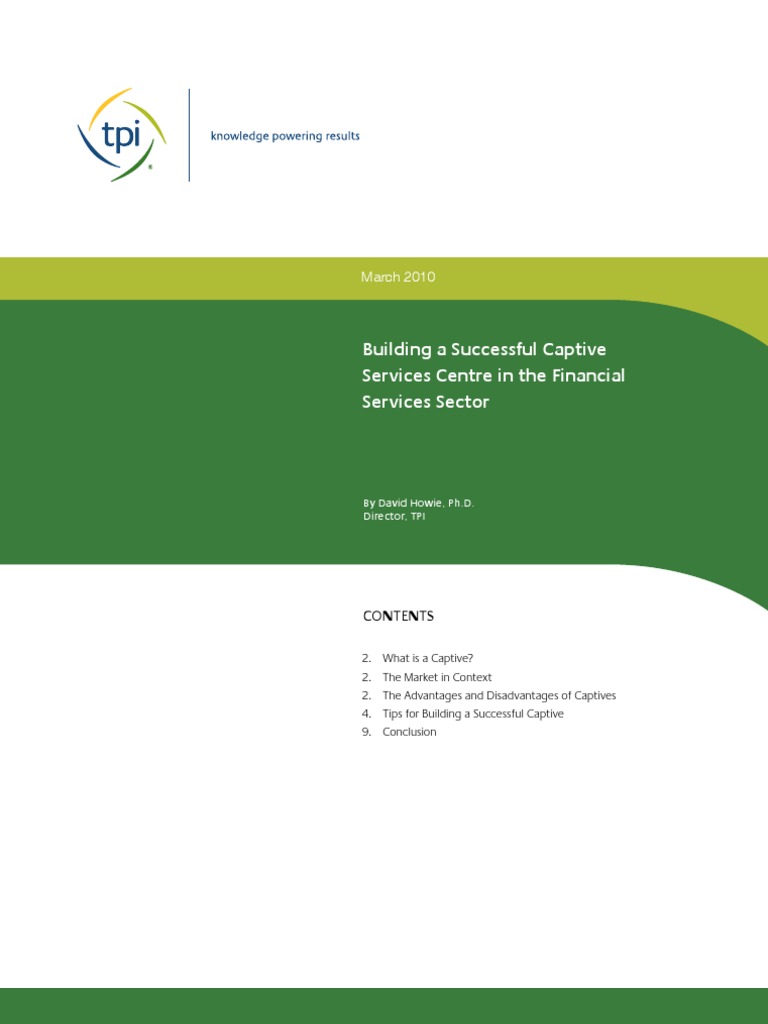 Building A Successful Captive Services Centre in The Financial Services ...