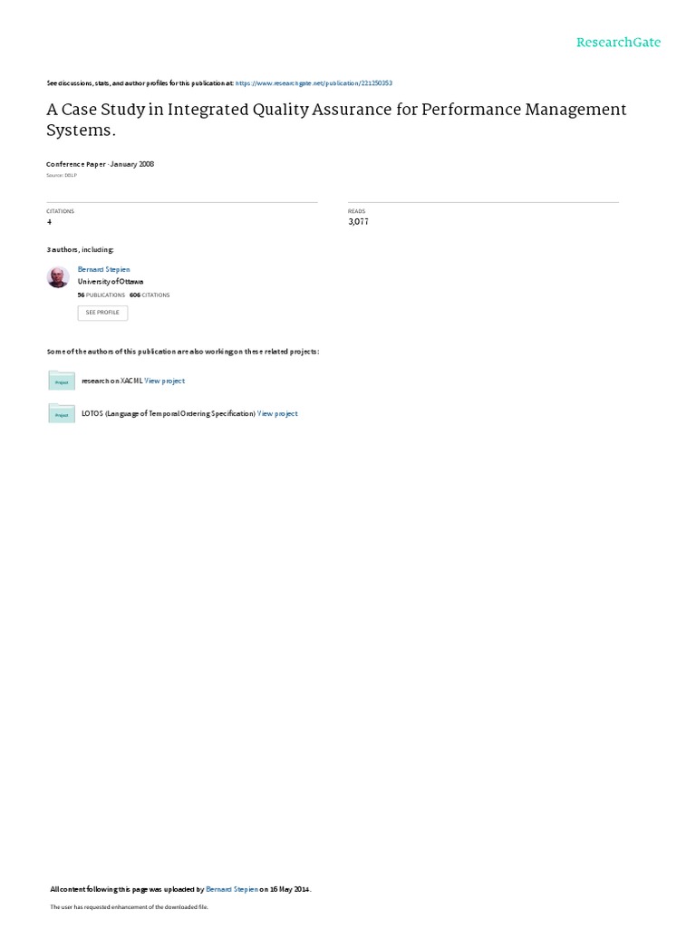 A Case Study in Integrated Quality Assurance For P | PDF | Data ...