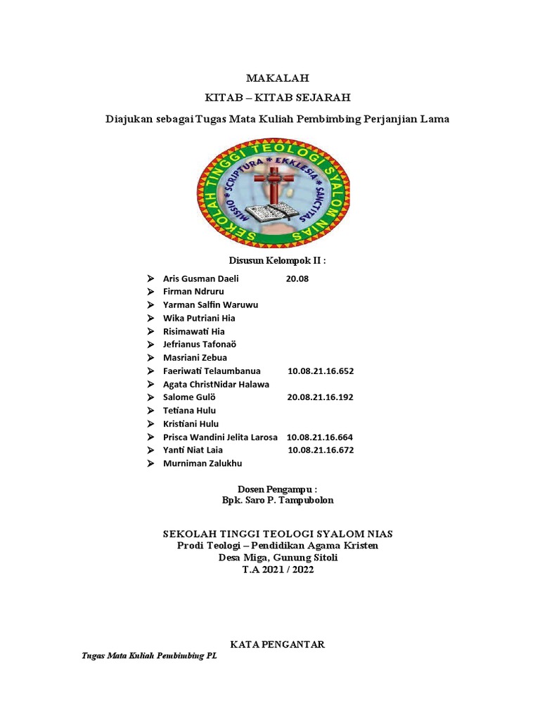 Makalah Kitab Sejarah | PDF