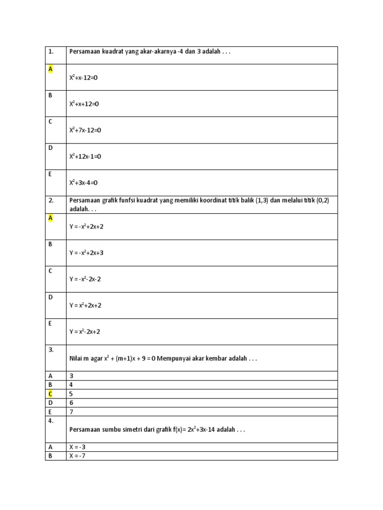 Soal Uas Ganjil | PDF