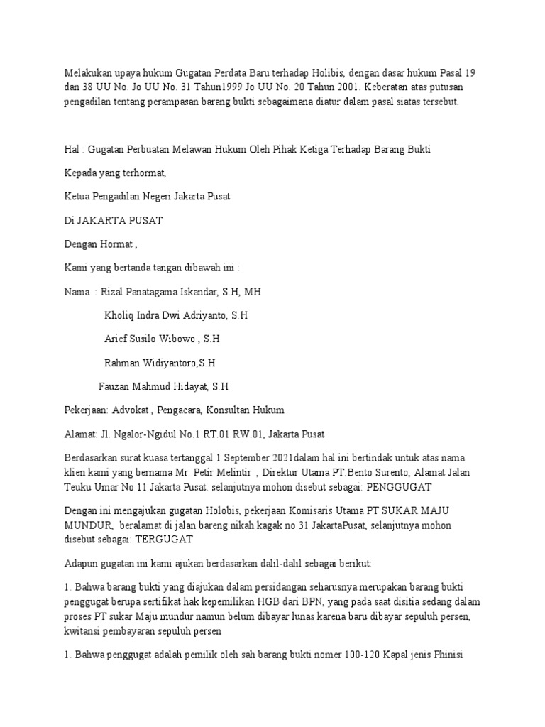 Gugatan PMH | PDF | Hukum