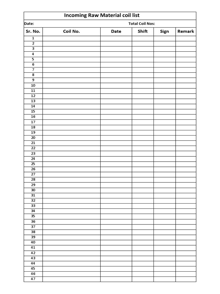 Raw Material Format | PDF