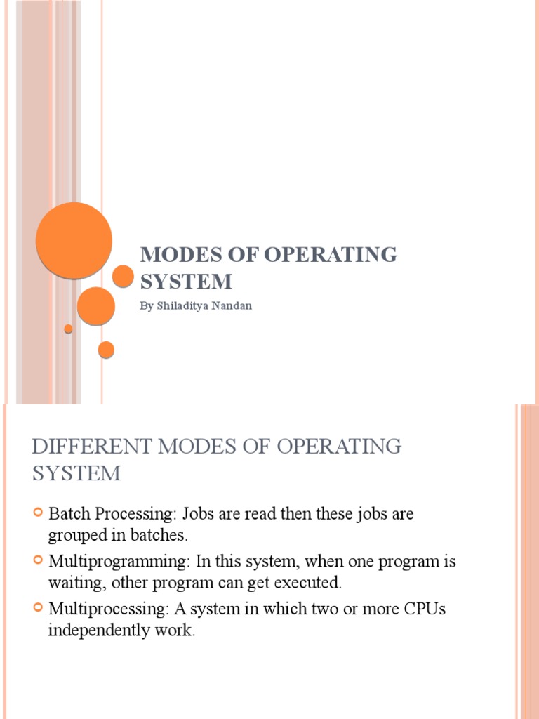 Modes of Operating System | PDF