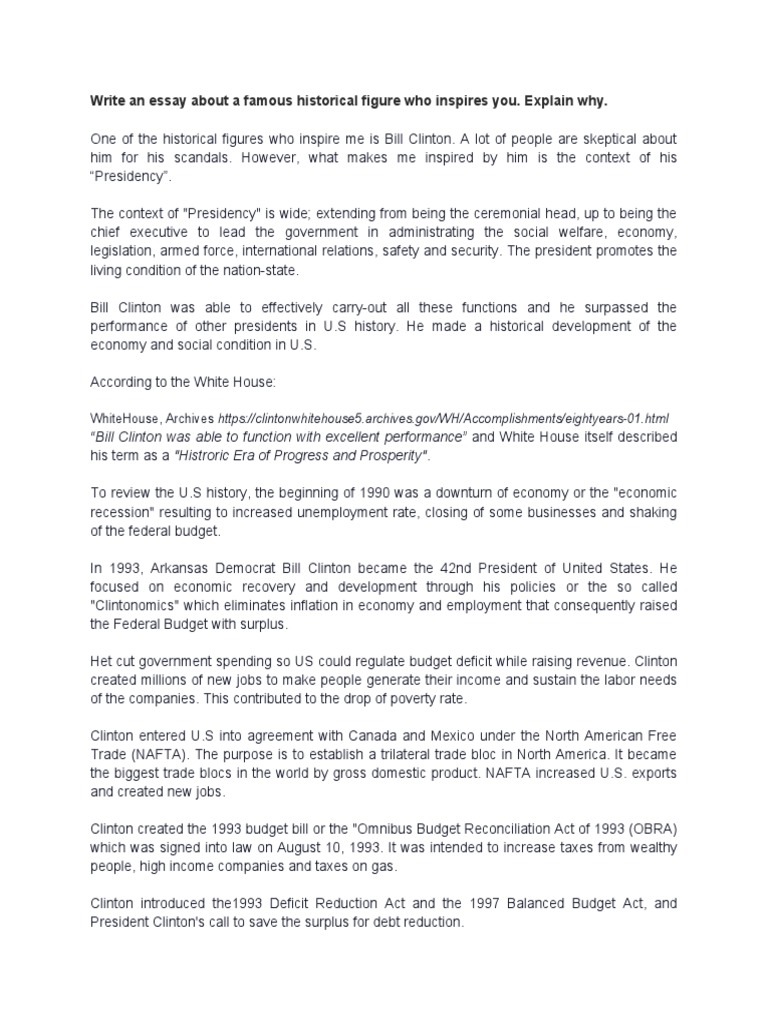 Write An Essay About A Famous Historical Figure Who Inspires You ...