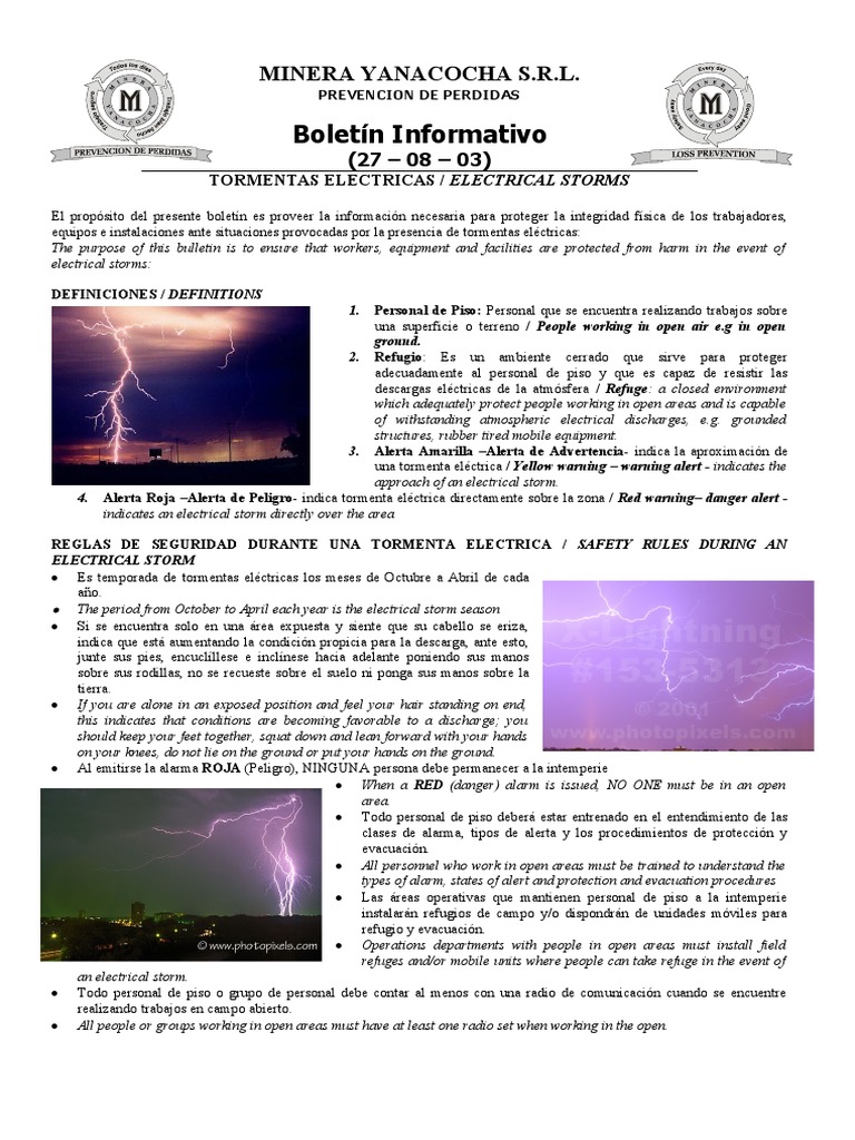 Seguridad ante Tormentas Eléctricas | PDF | Clima | Clima severo y ...