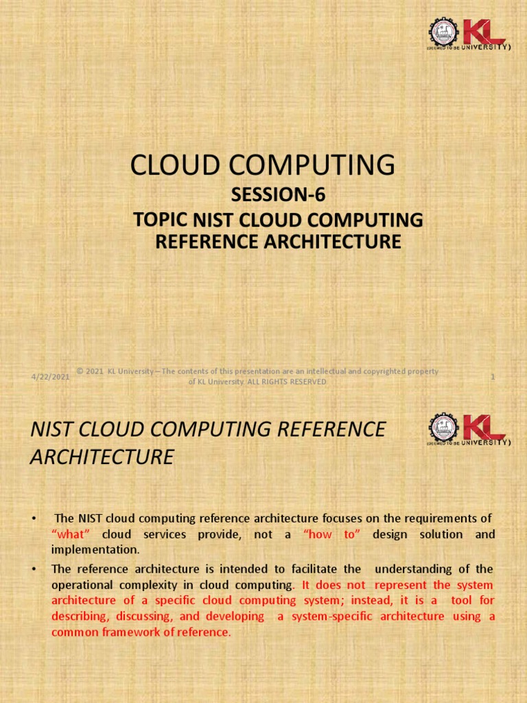 session-6-NIST CLOUD REFERENCE MODEL | PDF | Cloud Computing | Platform ...