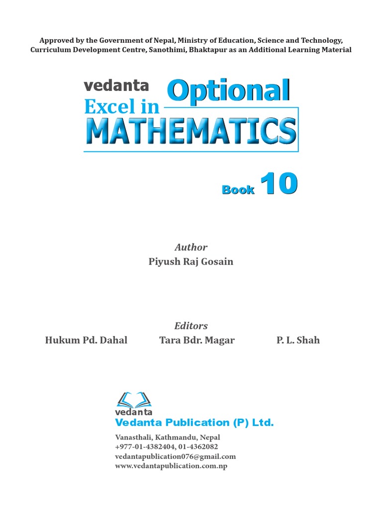 Vedanta Last Final Opt Math Class 10 | PDF | Trigonometric Functions | Sine