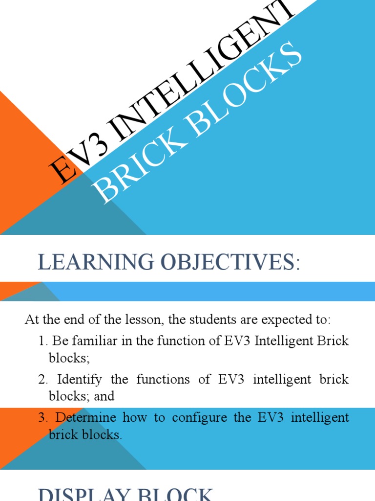 EV3 Intelligent Brick Blocks 4TH | PDF | Pitch (Music) | Sound