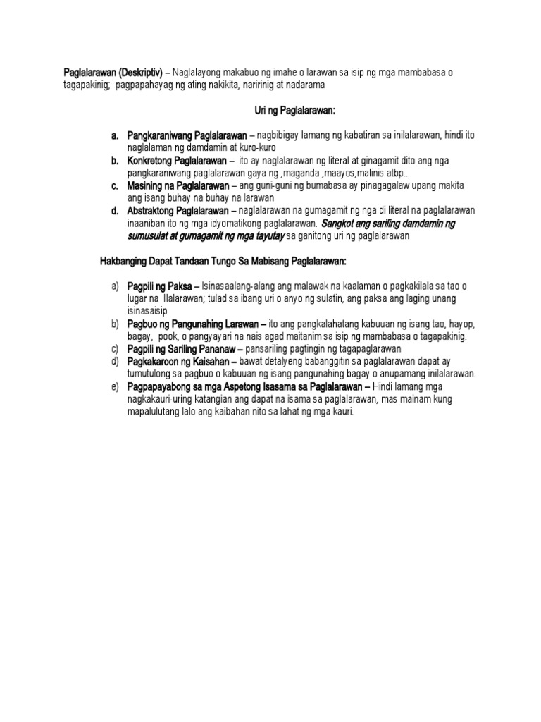 Paglalarawan | PDF